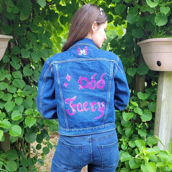Blue Asphalt | Jackets & Coats | Odd Faery Vintage 9s Painted Denim ...